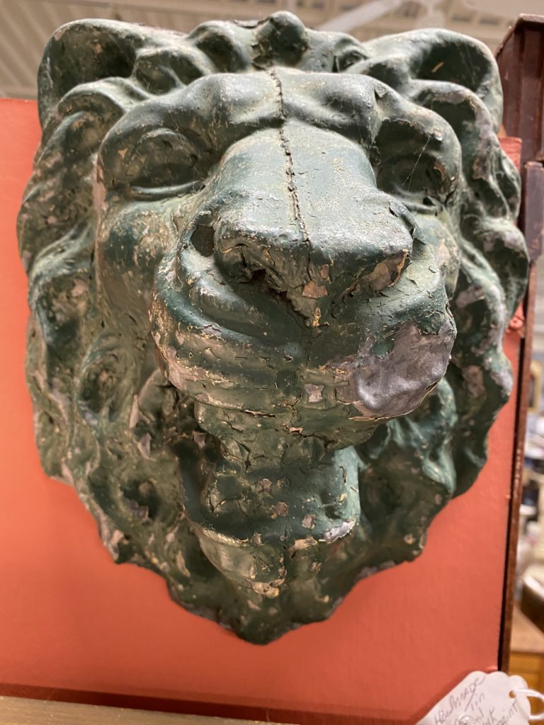 Pair of Tin Architectural Lions - Branford Antiques & Home Design ...